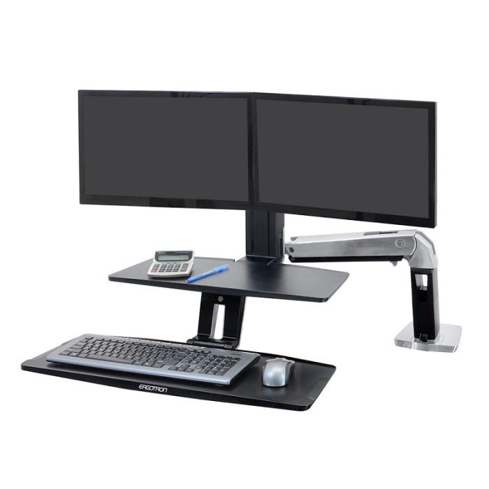 Ergotron Workfit-A Dual Monitor Arm with Suspended Keyboard, 24-392-026